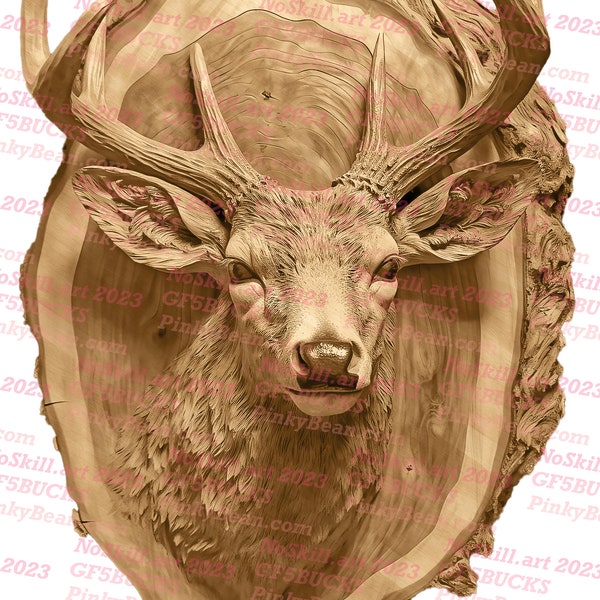 3D Illusion Laser Burn PNG | Engrave Deer Buck Mule White Tail | Laser ...