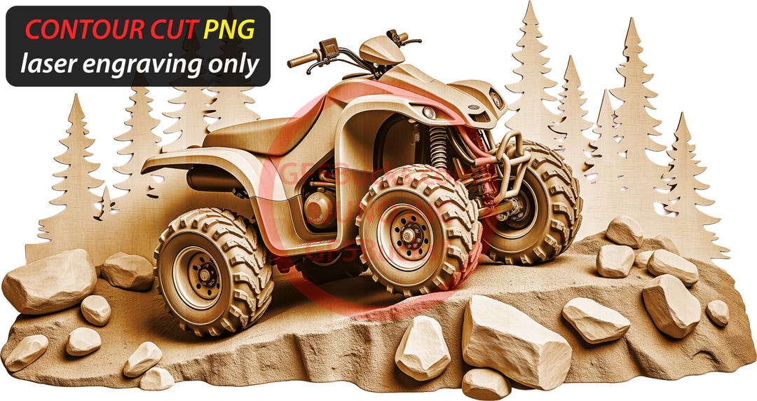 3D Illusion ATV Art for Laser Engraving | PNG Digital File | 14.00x7.42 ...