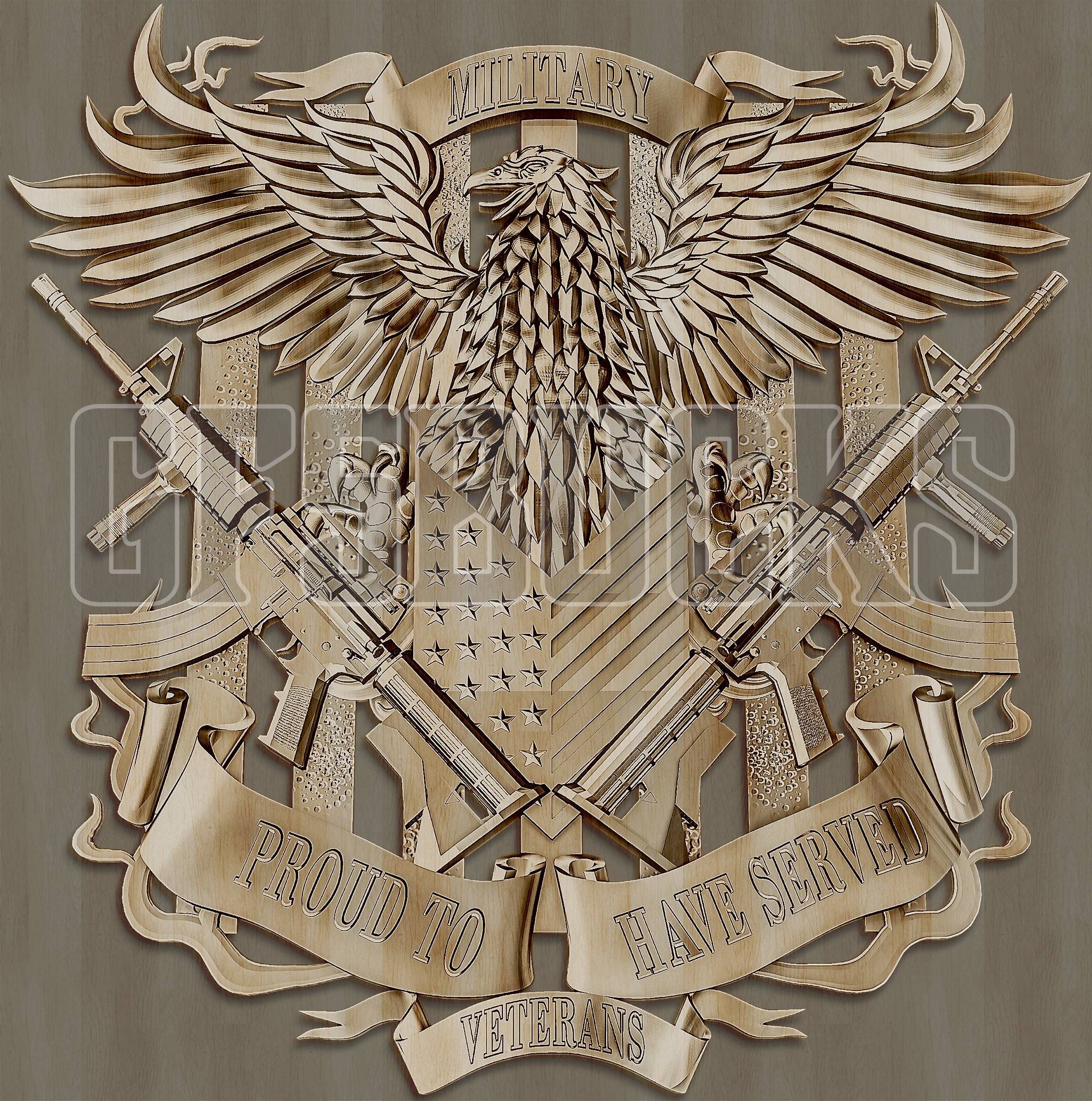 Art & Collectibles Digital Engrave Laser Ready Eagle 3D Illusion 2nd ...