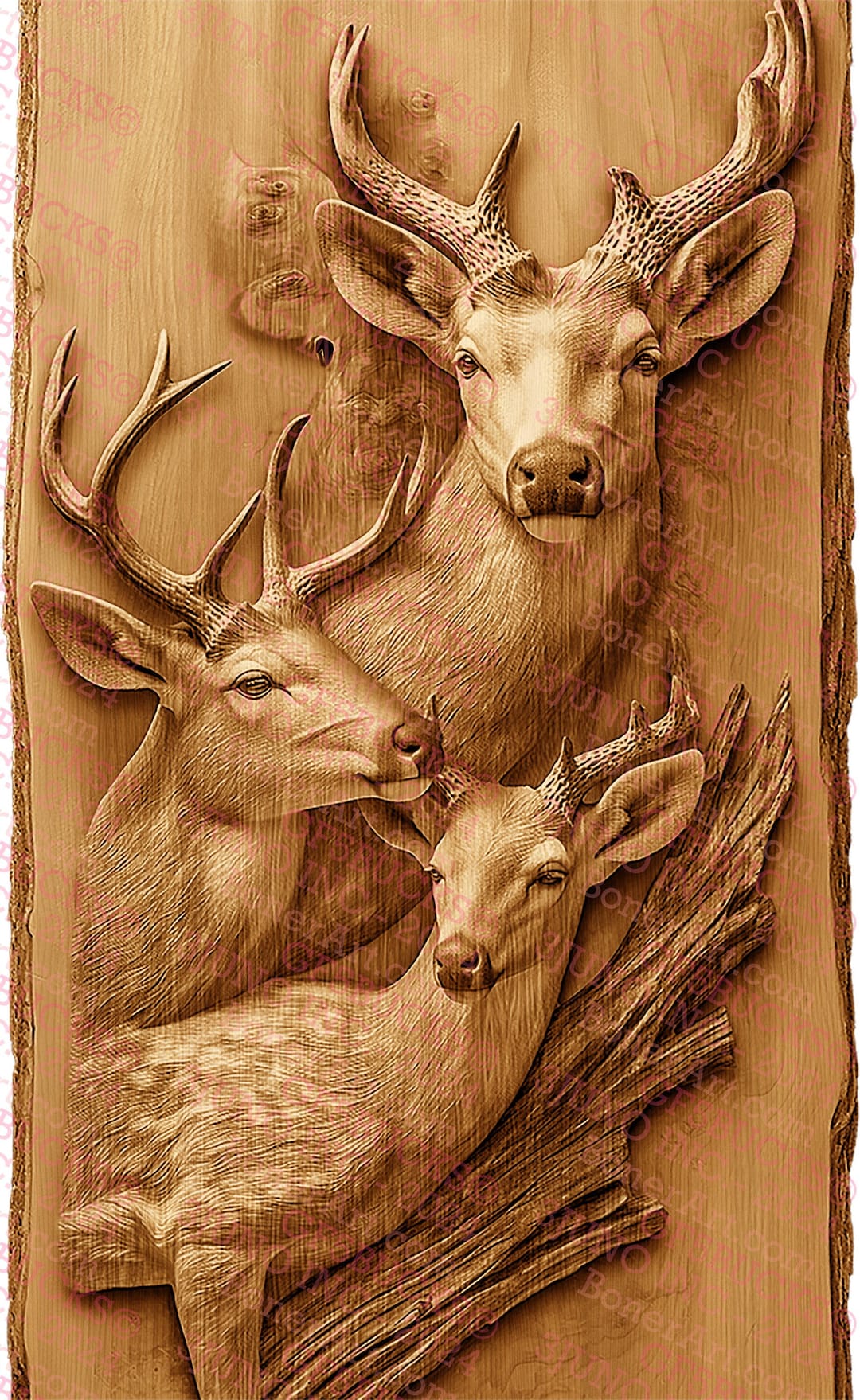 Deer, Wildlife - Laser Burn PNG | 3D Illusion | Engrave | Laser Ready ...