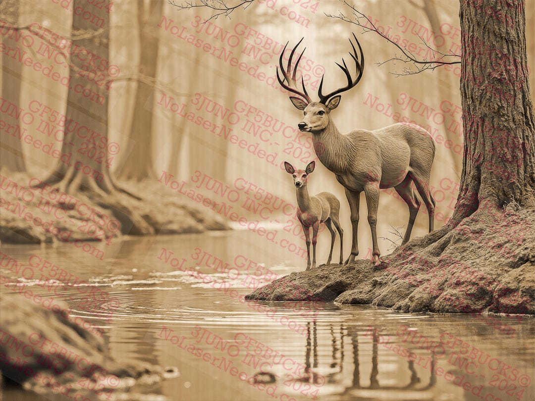 3D Illusion Art | Majestic Buck Deer Fawn Design | Wildlife Digital ...