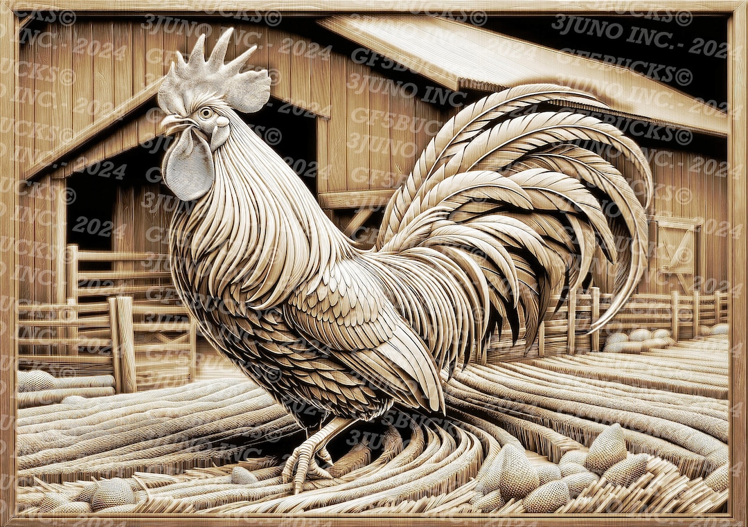 Modern Farmhouse Rooster Engraving | Laser-ready PNG | Country Home ...