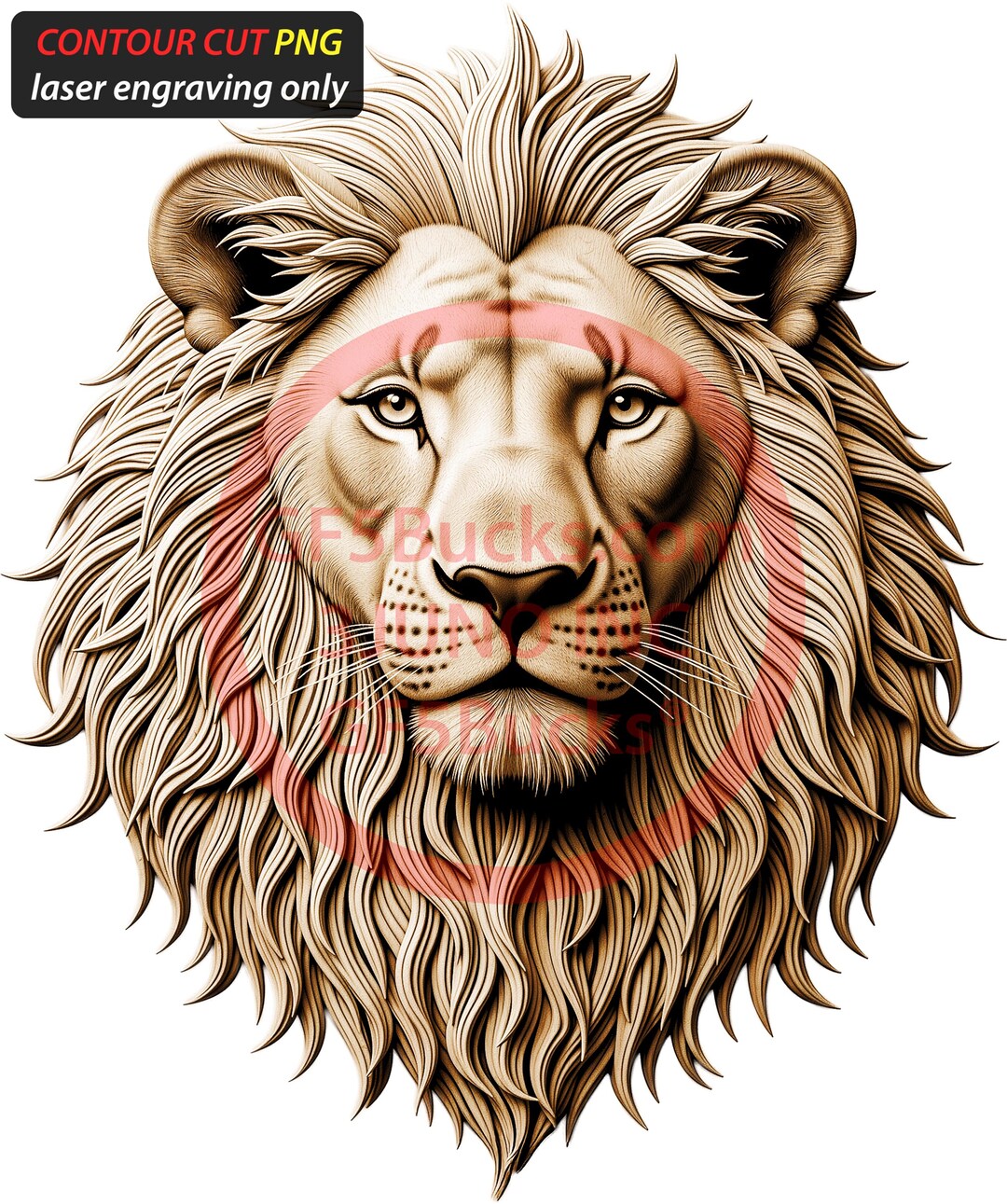 3D Illusion Lion Head Art for Laser Engraving | PNG Digital File | 11 ...