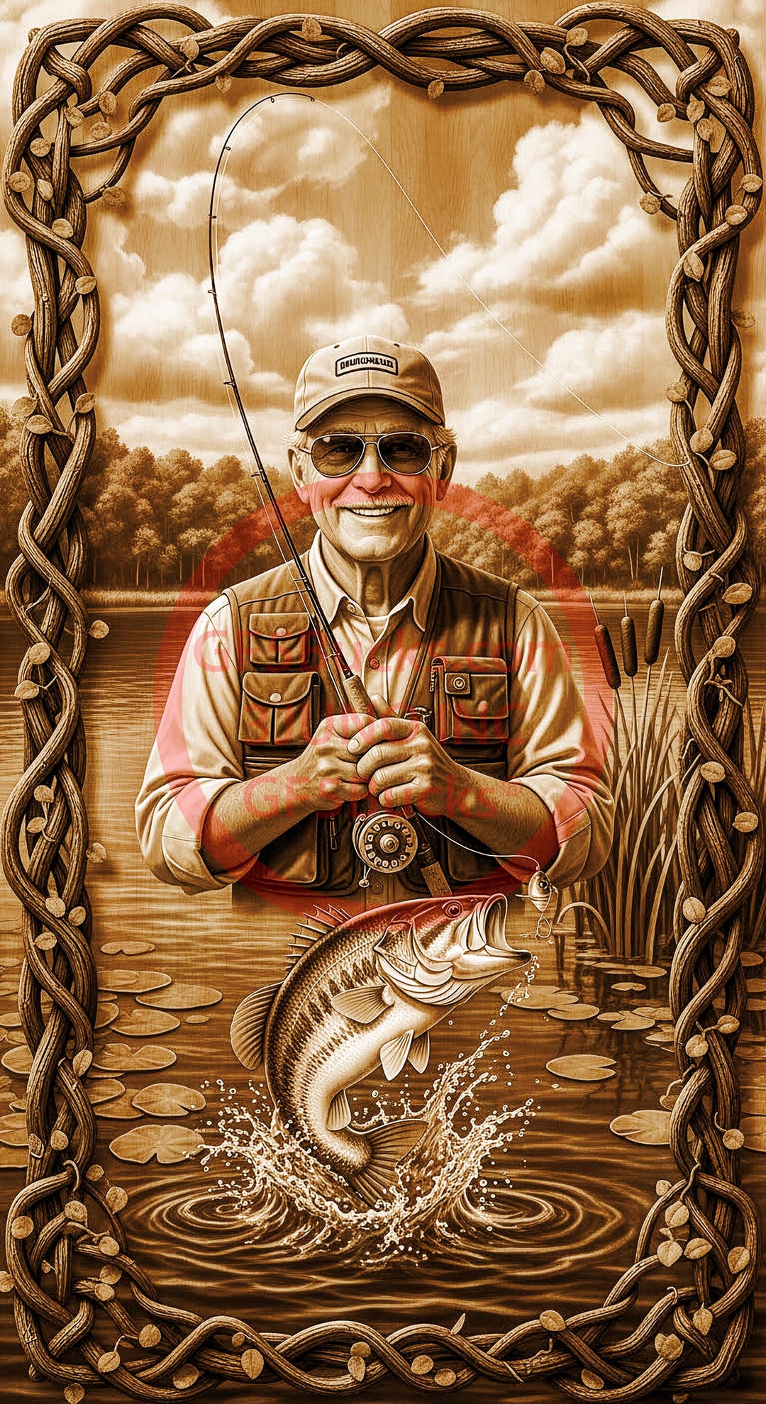 3D Illusion Bass Fishing Art for Laser Engraving | PNG Digital File | 7 ...