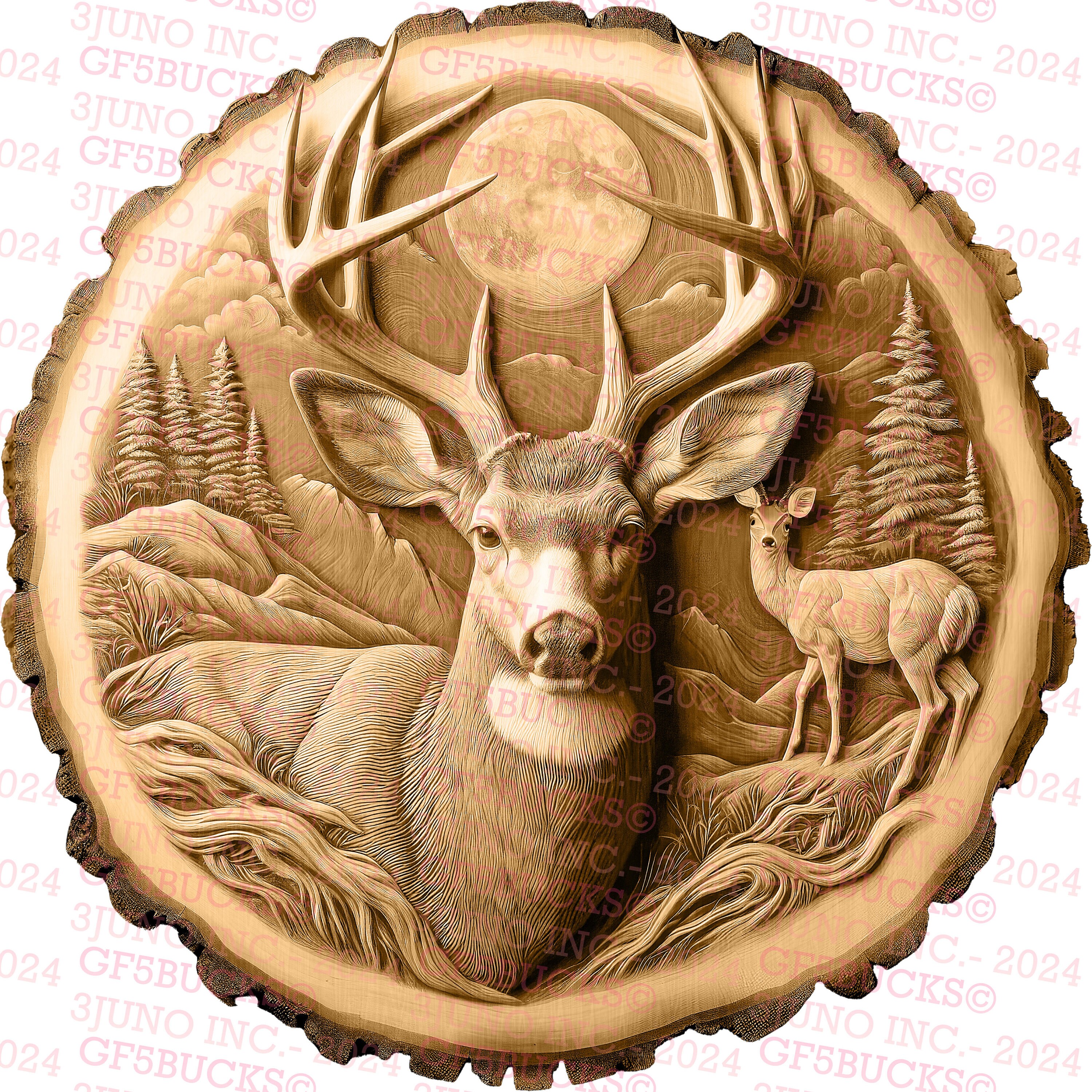 Deer - Laser Burn PNG | 3D Illusion | Engrave | Laser Ready | Digital ...