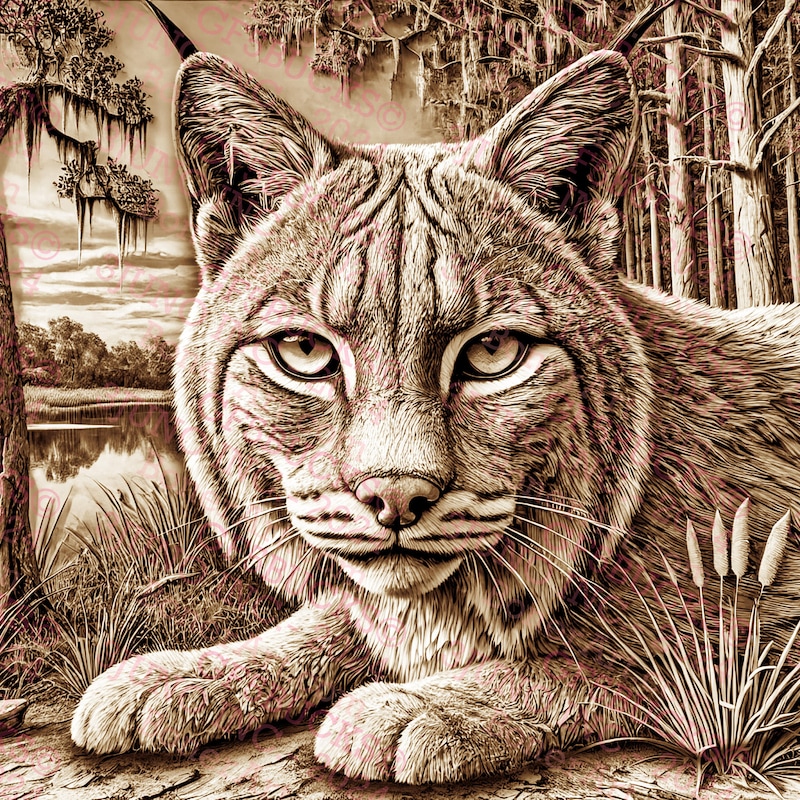 Wooden Bobcat - Etsy