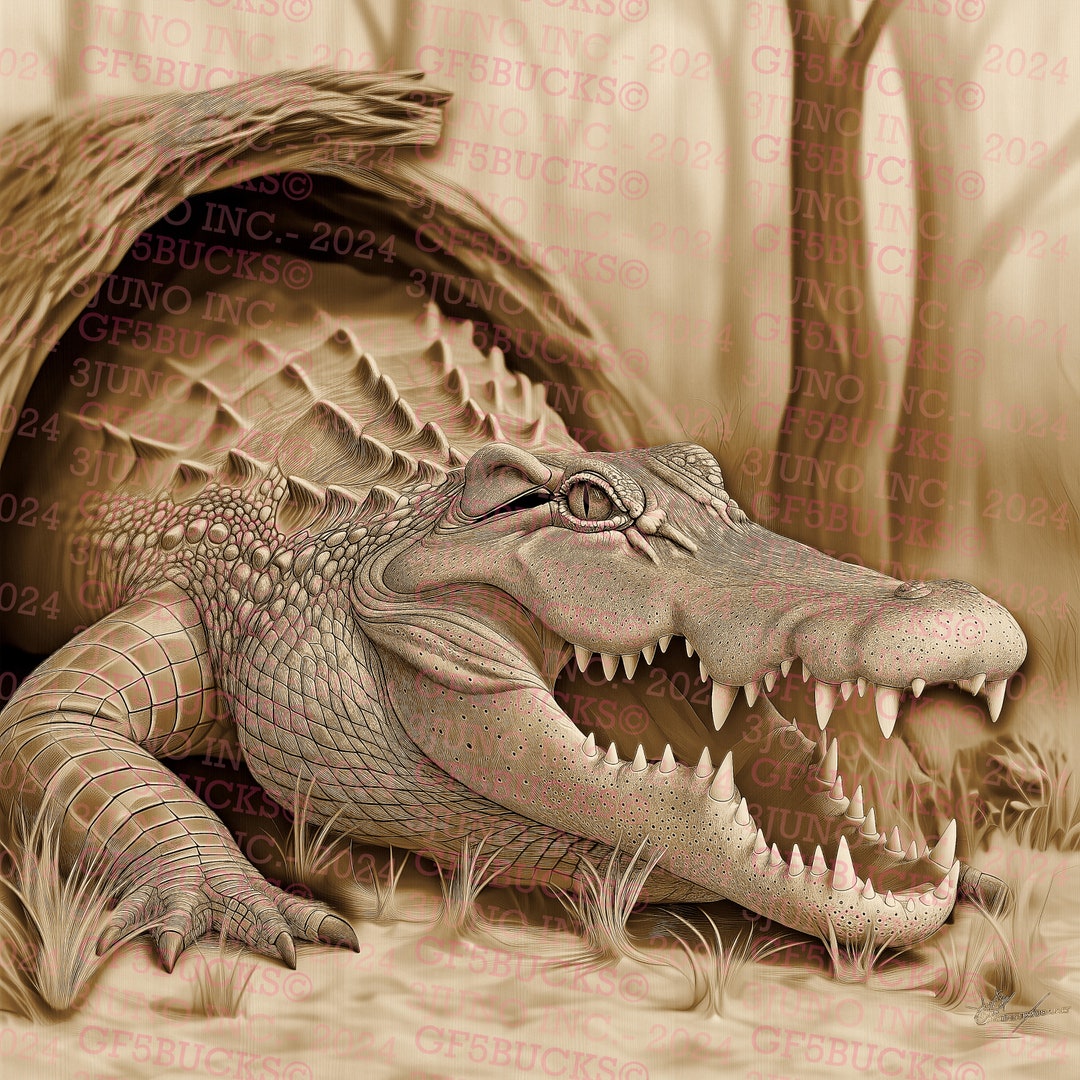 Gator, Alligator - Laser Burn PNG | 3D Illusion | Engrave | Laser Ready ...