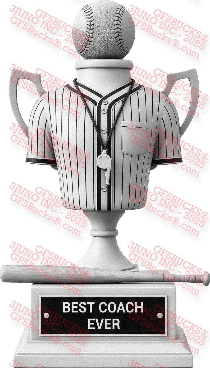 3D Illusion Baseball Coach PNG – Uniform Trophy Design – Laser ...