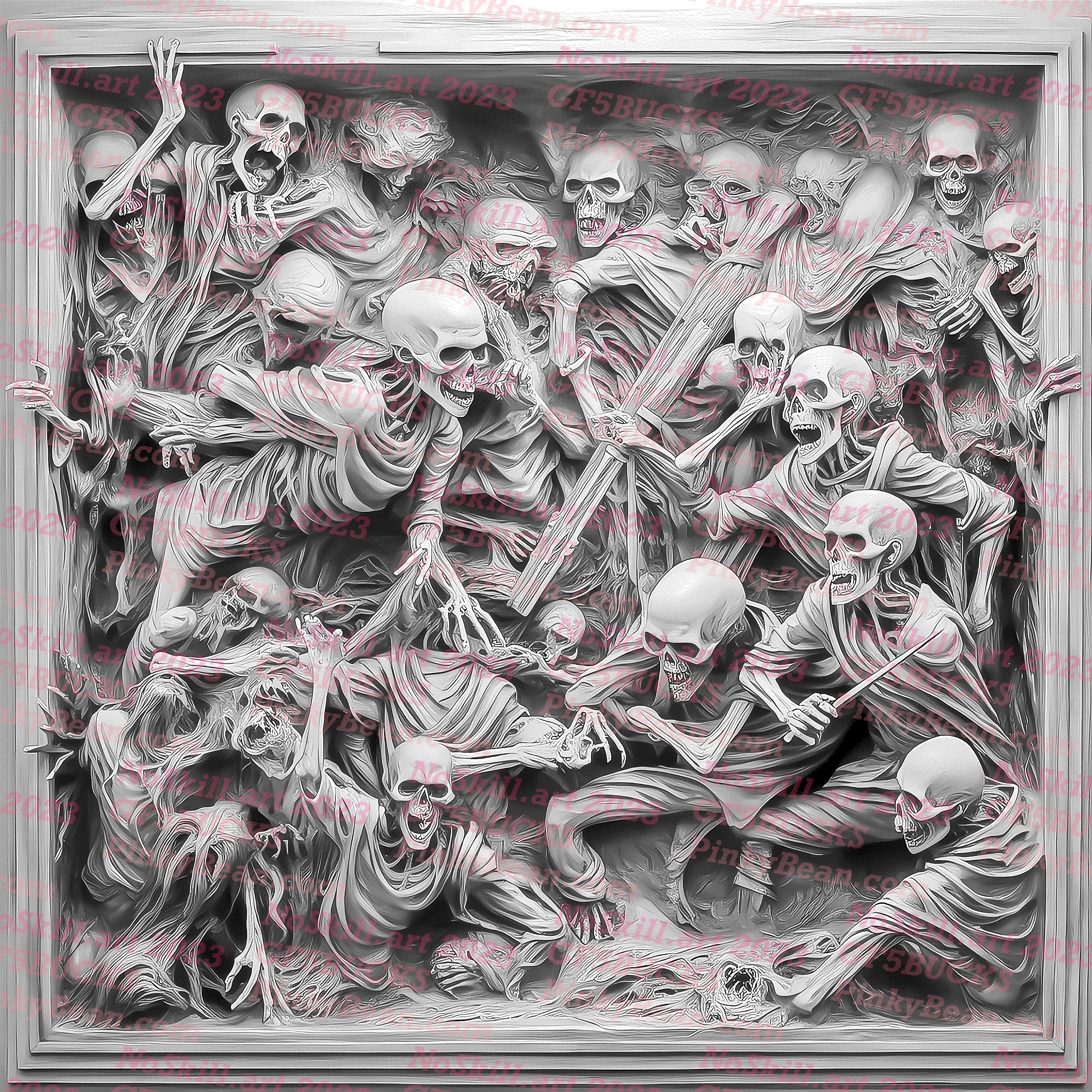 3D Illusion Zombie Wall Laser Burn PNG | Halloween Decor Instant ...
