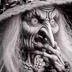 Witch, Halloween - Laser Burn PNG | 3D Illusion | Engrave | Laser Ready ...