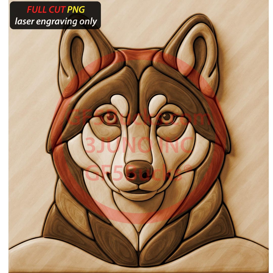 3D Illusion Wolf Head Art for Laser Engraving | PNG Digital File | 13 ...