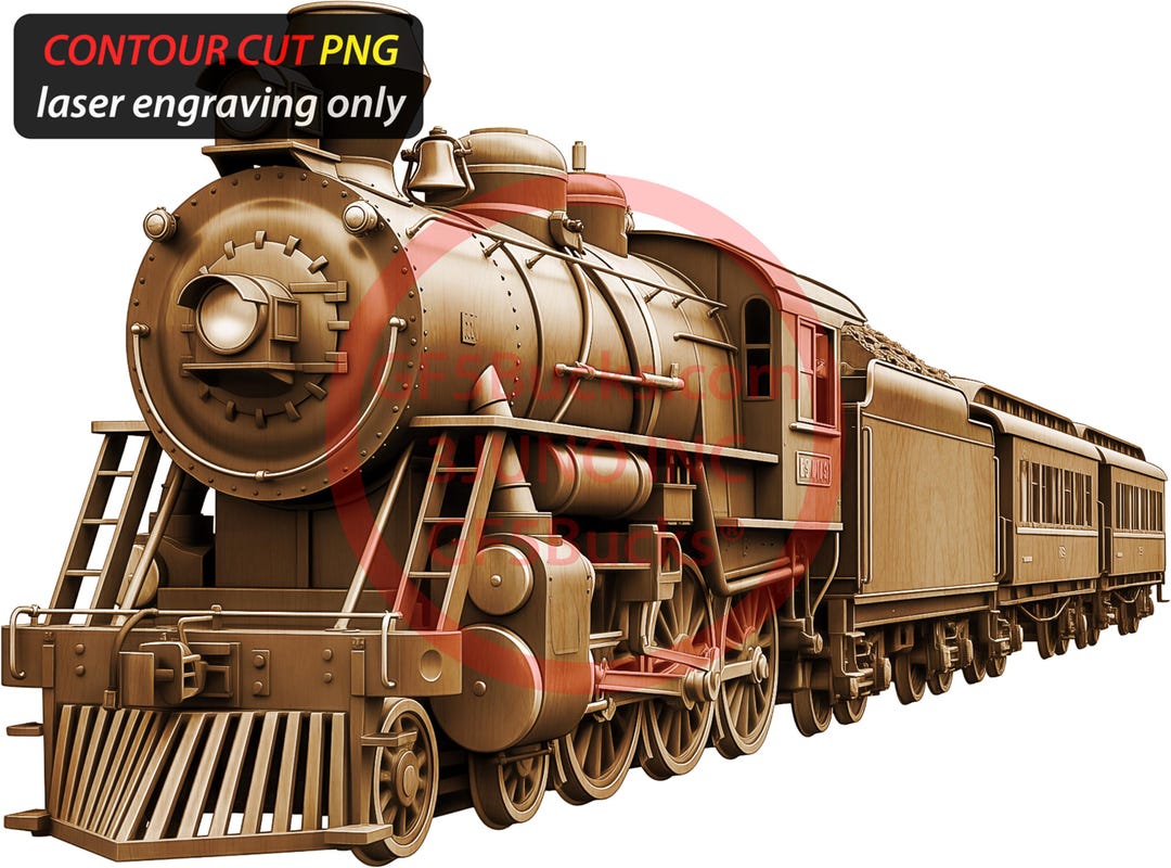 3D Illusion Steam Train Art for Laser Engraving | PNG Digital File | 14 ...