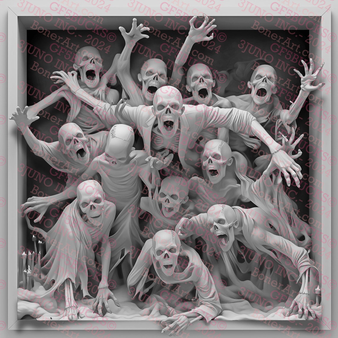 Zombie Apocalypse | Hilarious Scary Wall Art | Spooky Fun Decor for ...