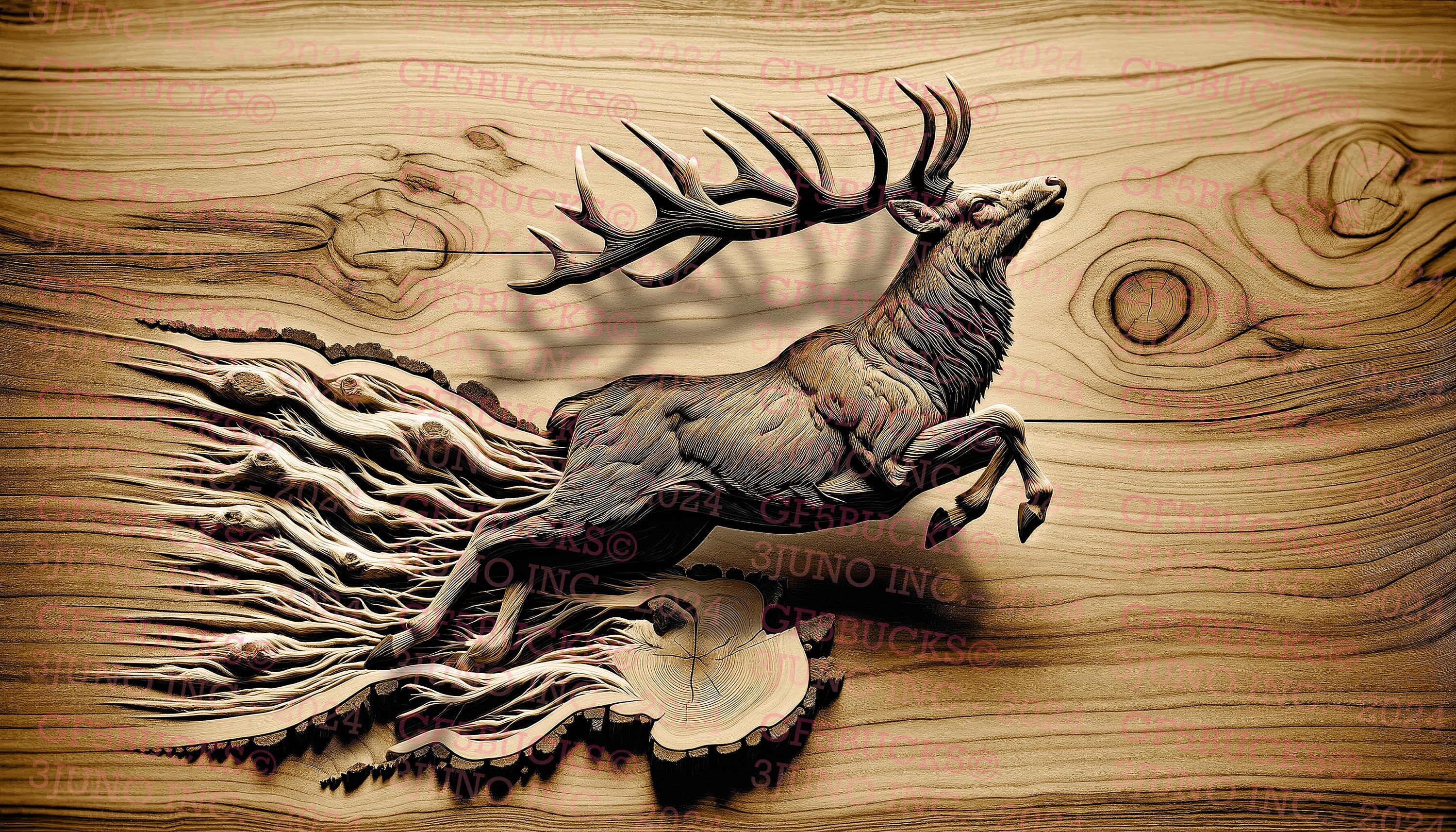 Elk - 3D Illusion Digital File - Laser Engraving Ready (instant ...