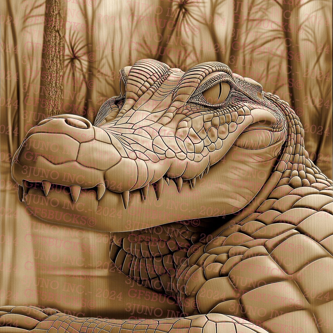 Gator, Alligator - Laser Burn PNG | 3D Illusion | Engrave | Laser Ready ...