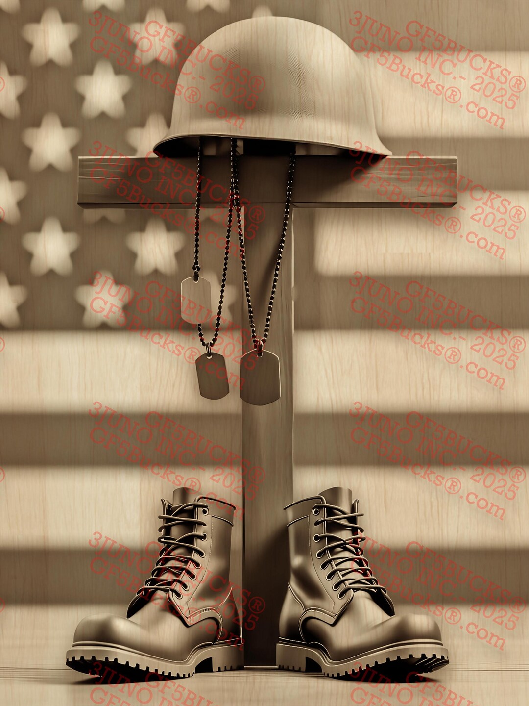 3D Illusion Battlefield Cross PNG - 10.5x14 Laser Engraving Design With ...