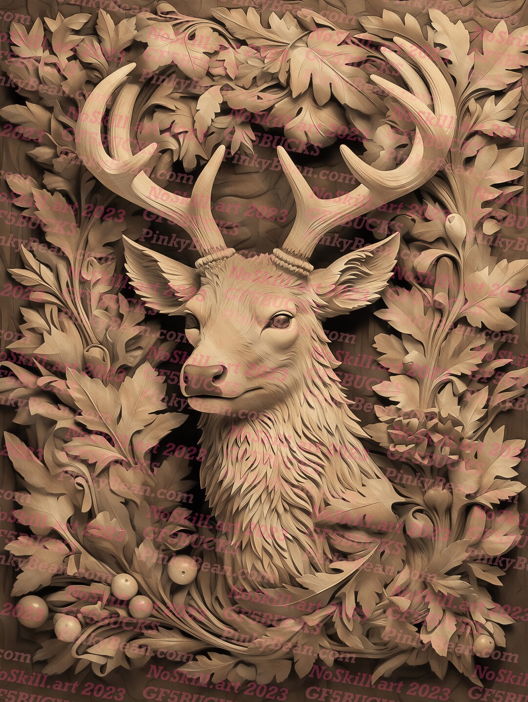3D Illusion Laser Burn PNG Deer Design File - Laser Ready for Engraving ...