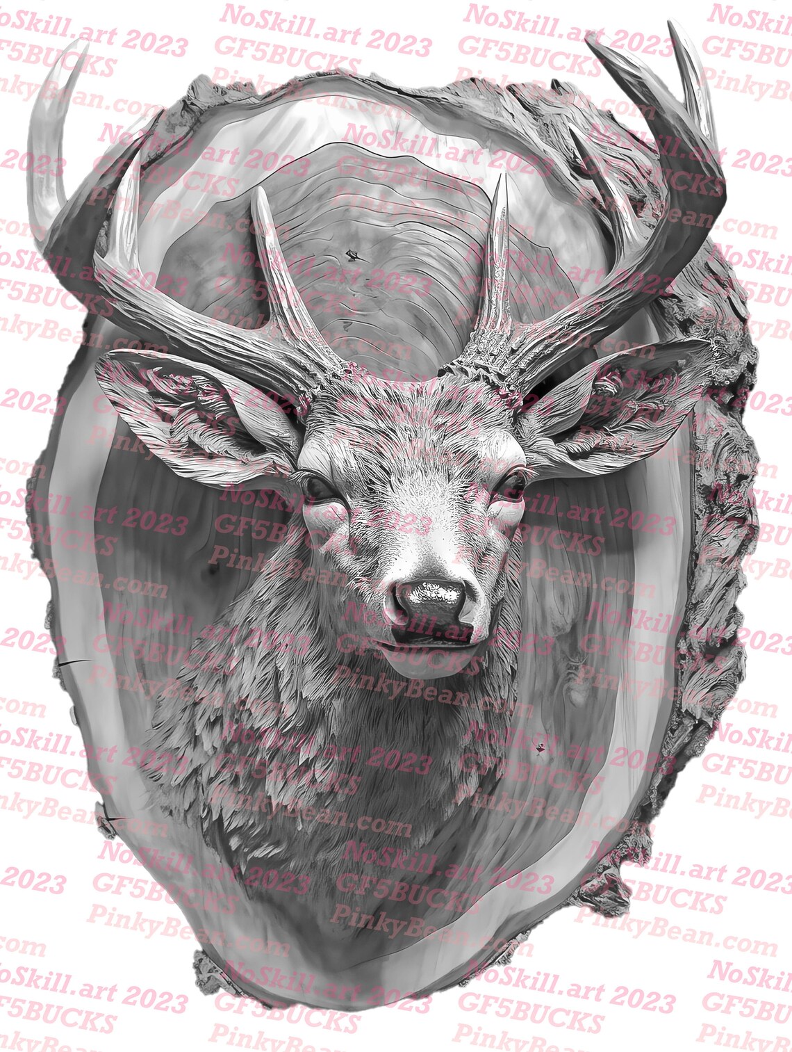 3D Illusion Laser Burn PNG | Engrave Deer Buck Mule White Tail | Laser ...