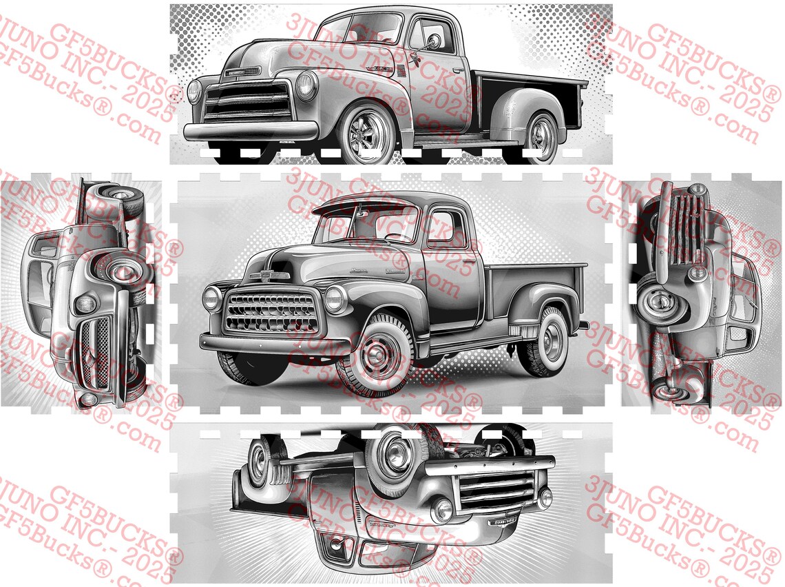 3D Illusion Pickup Truck Finger Joint Box – 11x6x4 – Laser Engraving ...