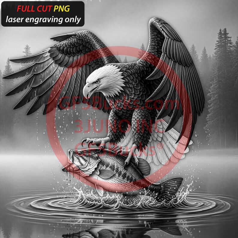 3D Illusion Laser-ready PNG | Bald Eagle | Ultra-realistic Engraving ...
