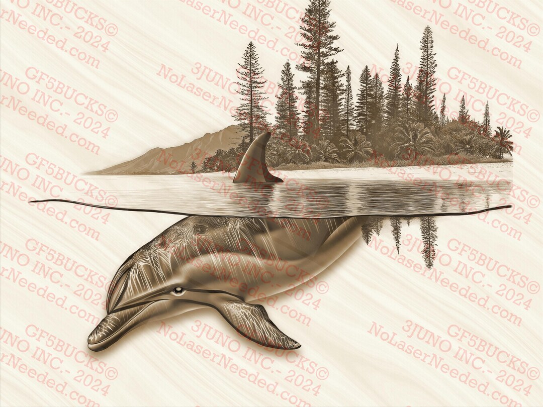3D Illusion Dolphin and Ocean Art, Coastal Nature Wall Decor, Beach ...
