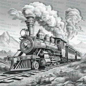 3D Illusion Train Laser Burn PNG Digital File - Old West Engraving ...