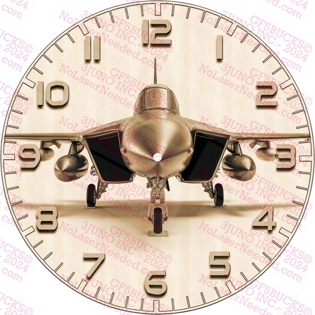 Fighter Jet Clock Face | 3D Illusion | Military Aircraft | Aviation ...