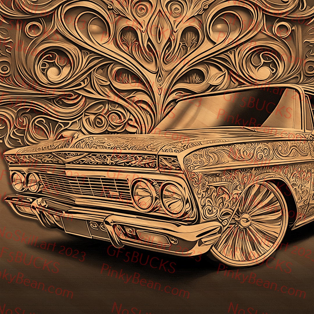 Laser Burn PNG | 3D Illusion | Engrave | Laser Ready | Digital Design File | Lowrider | Low ...