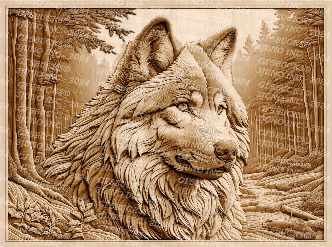 Ethereal 3D Wolf Illusion - Laser PNG Digital File for Engraving ...
