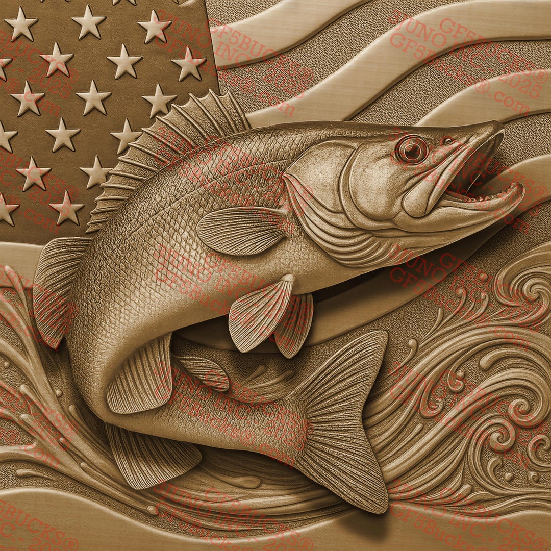 3D Illusion Walleye PNG, 14x14 Inch Laser Engraving File, Patriotic ...