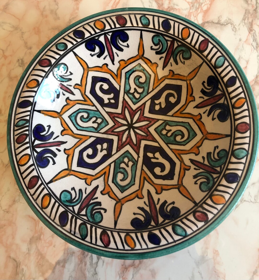 Handmade and Hand Painted Moroccan Ceramic Plates From Fez/fes - Etsy