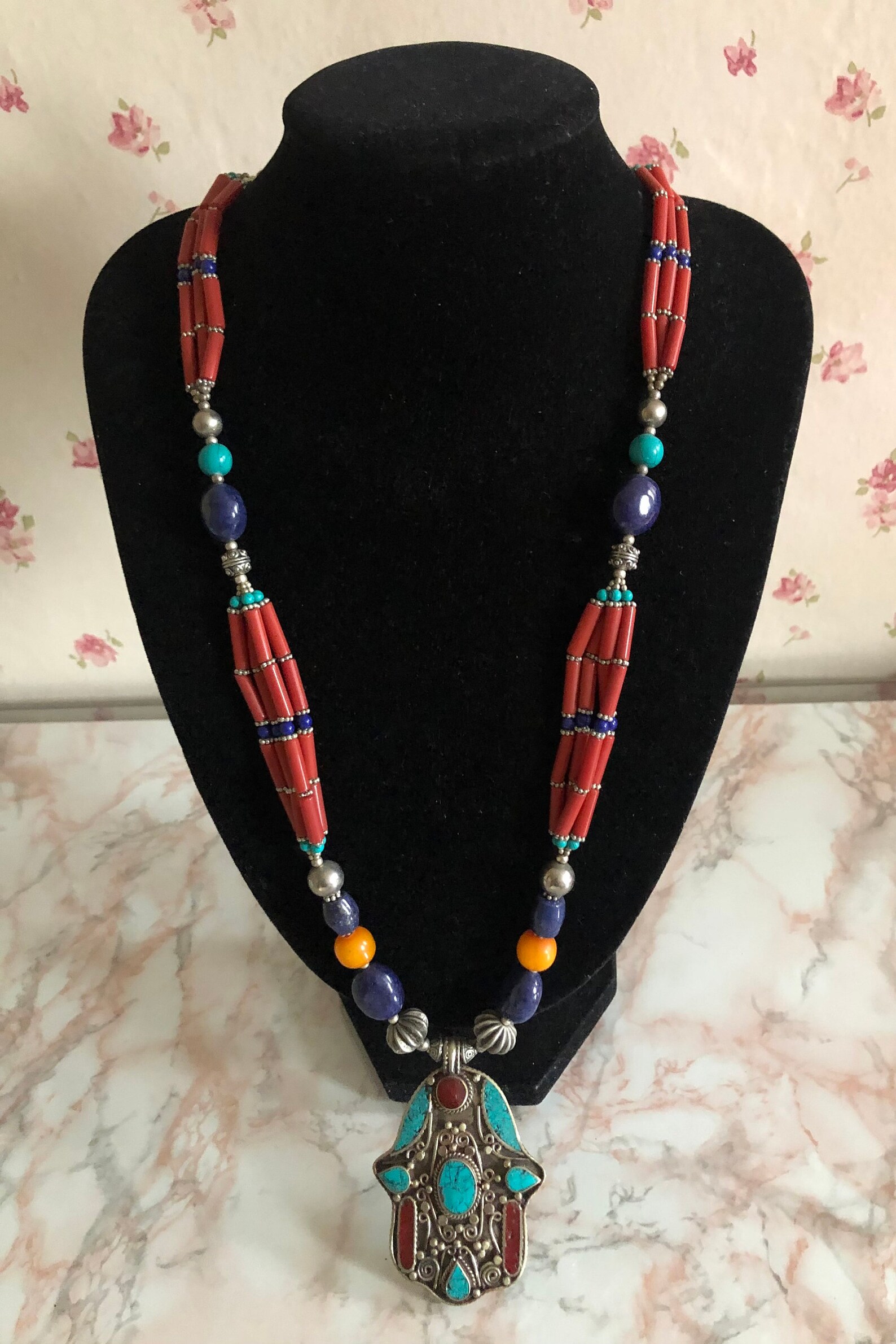 Handmade Moroccan Hand of Fatima/hamsas Necklaces for Protection - Etsy