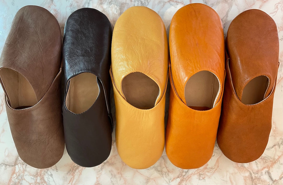 Handmade Genuine Moroccan Leather Slippers - Etsy