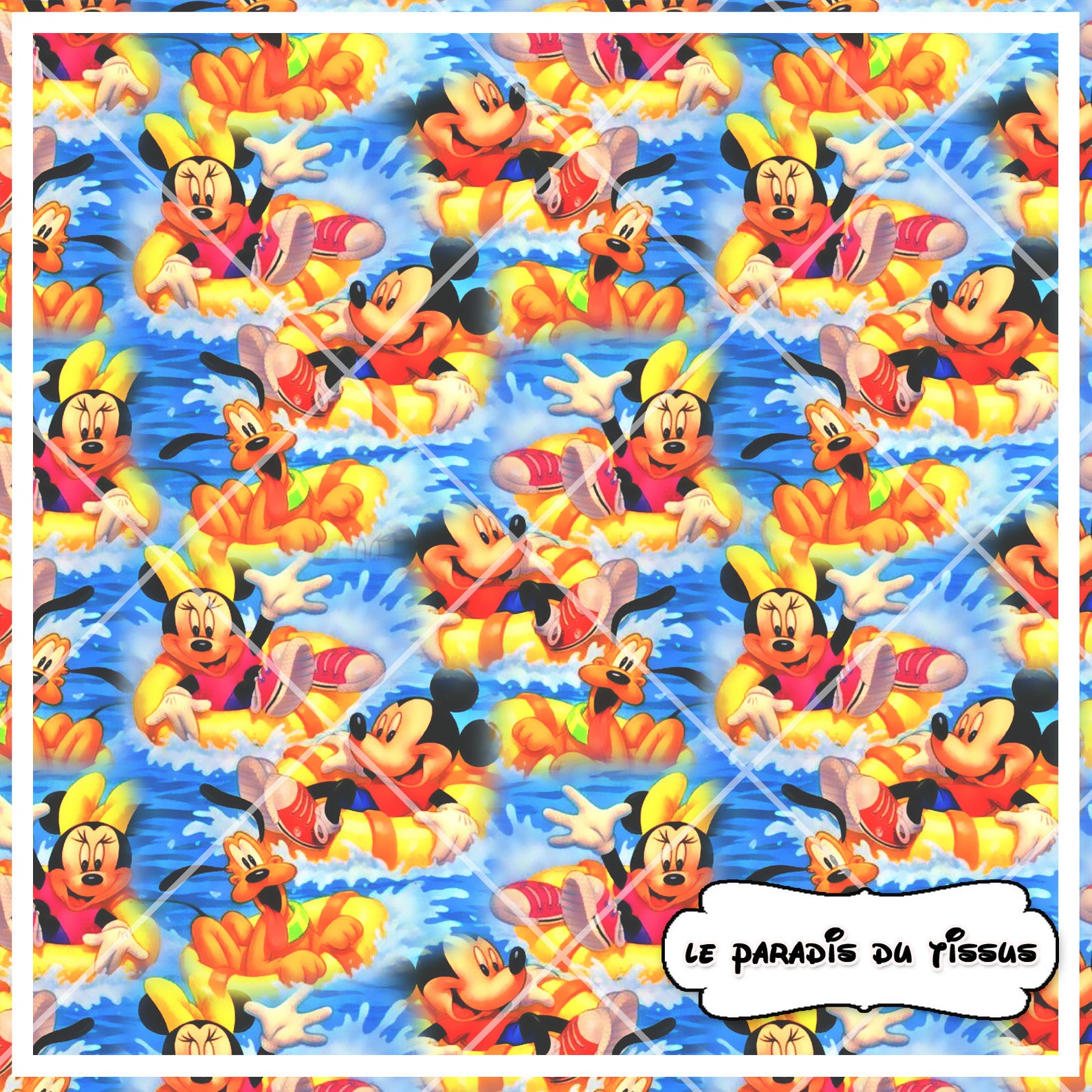 Mickey Swimming Seamless Pattern for Fabric Printing - Etsy