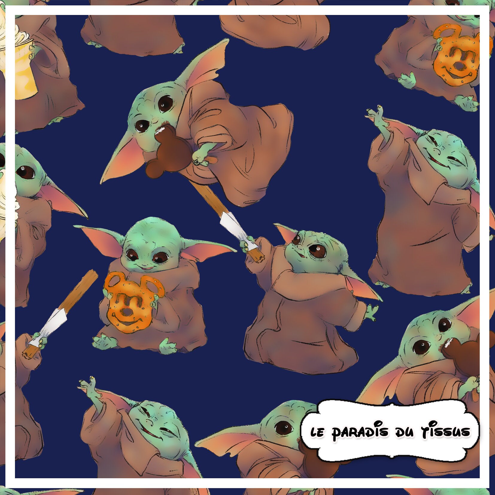 Baby Yoda Seamless Pattern Use Fore Fabric Print - Etsy