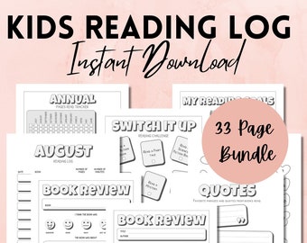 Reading Journal Printable PDF for Kids Tweens and Teens - Etsy