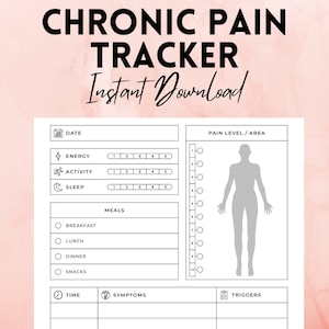 Chronic Pain Tracker Instant Download Daily Pain Log A4 - Etsy