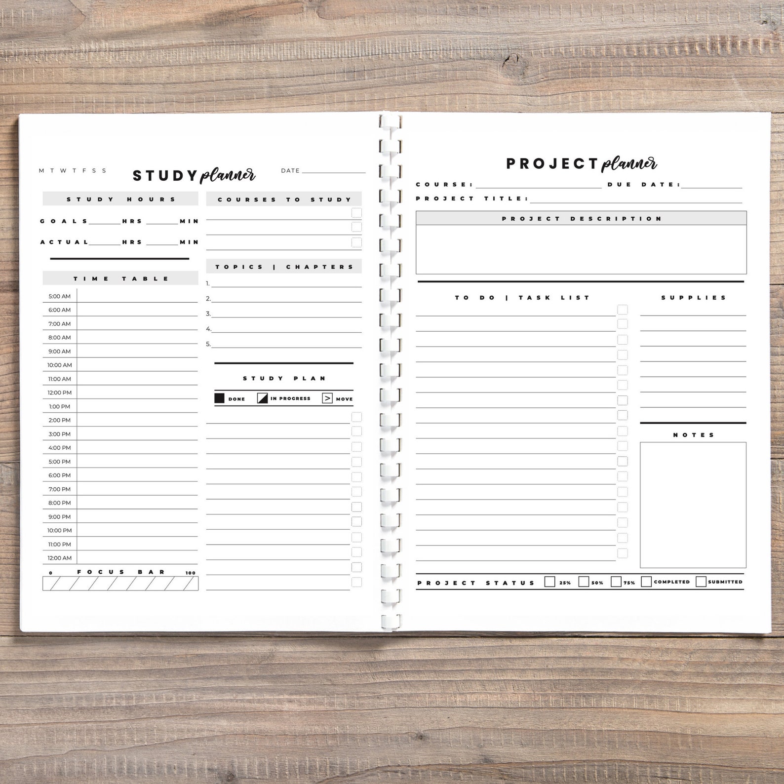 Student Planner Instant Download Study Planner Assignment Tracker - Etsy