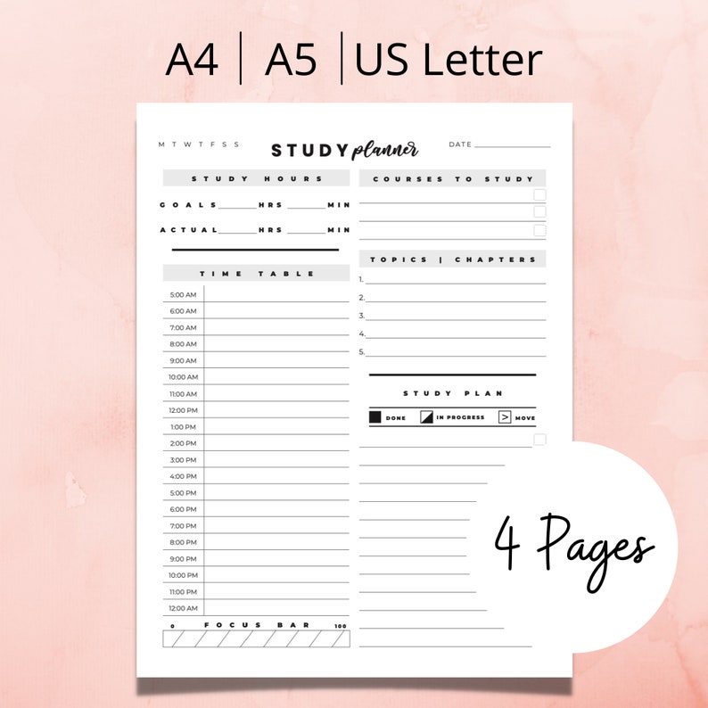 Student Planner Instant Download | Study Planner | Assignment Tracker ...