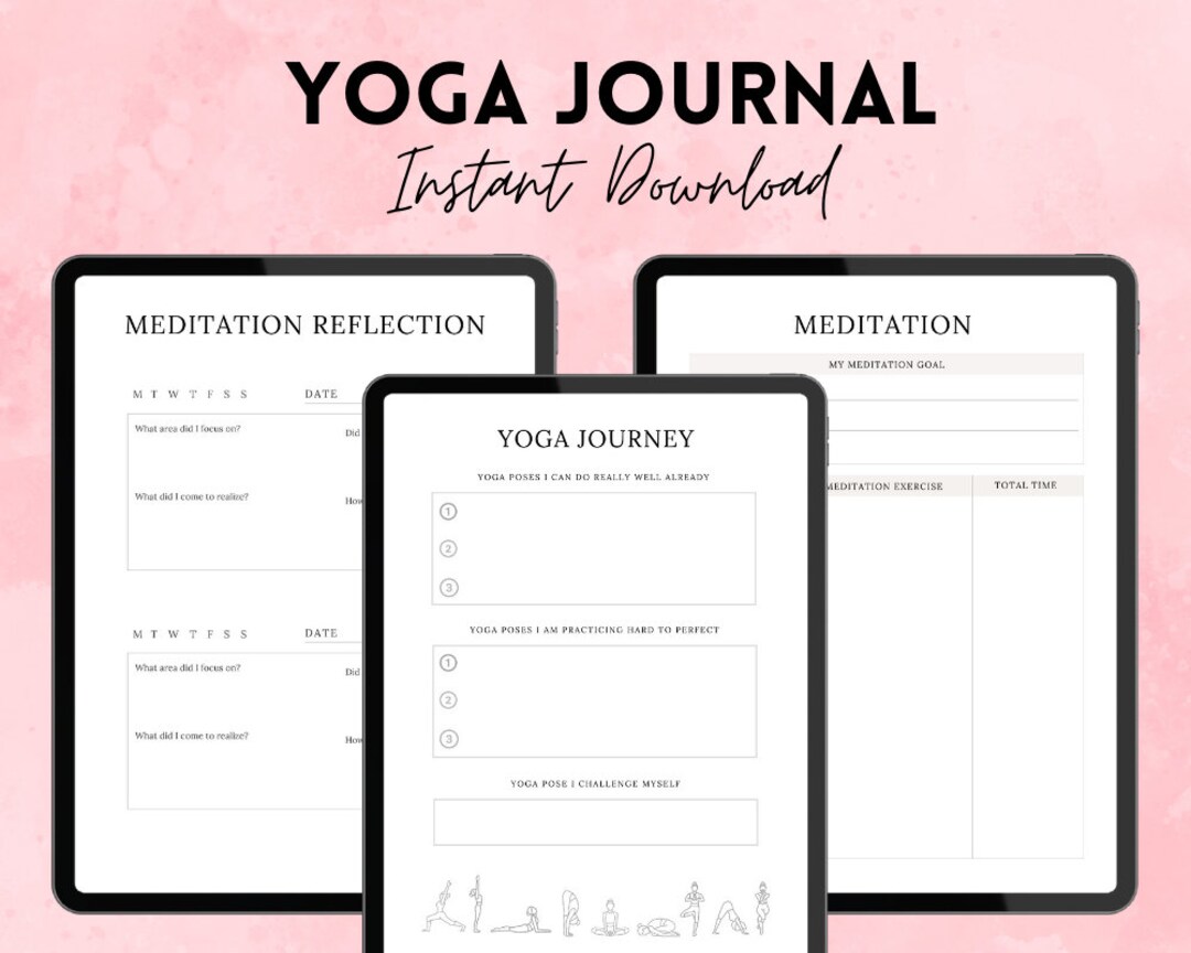 Yoga Planner Printable | Yoga Poses Journal | Wellness Planner ...