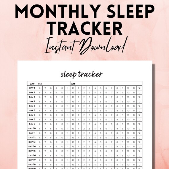 Monthly Sleep Tracker Instant Download Sleep Log A4 A5 | Etsy