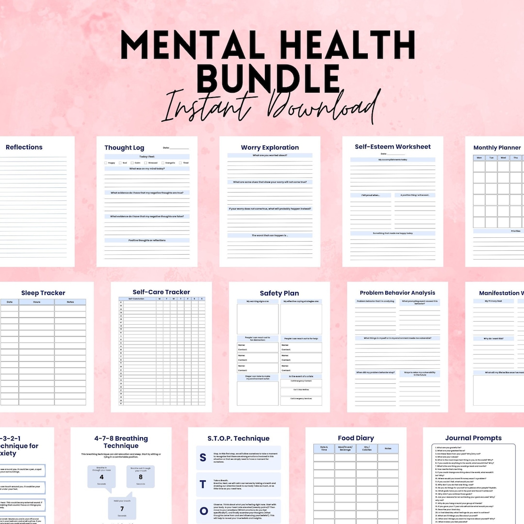 Mental Health Journal Printable Mental Health Planner - Etsy