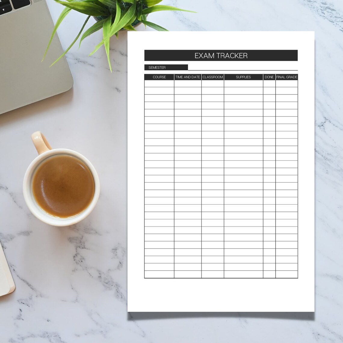 Exam Tracker Instant Download | Student Planner Printable | A4, A5, US ...