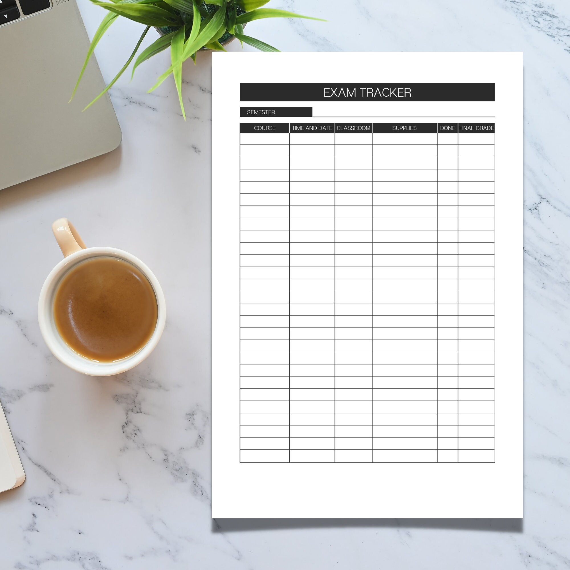 Exam Tracker Instant Download | Student Planner Printable | A4, A5, US ...