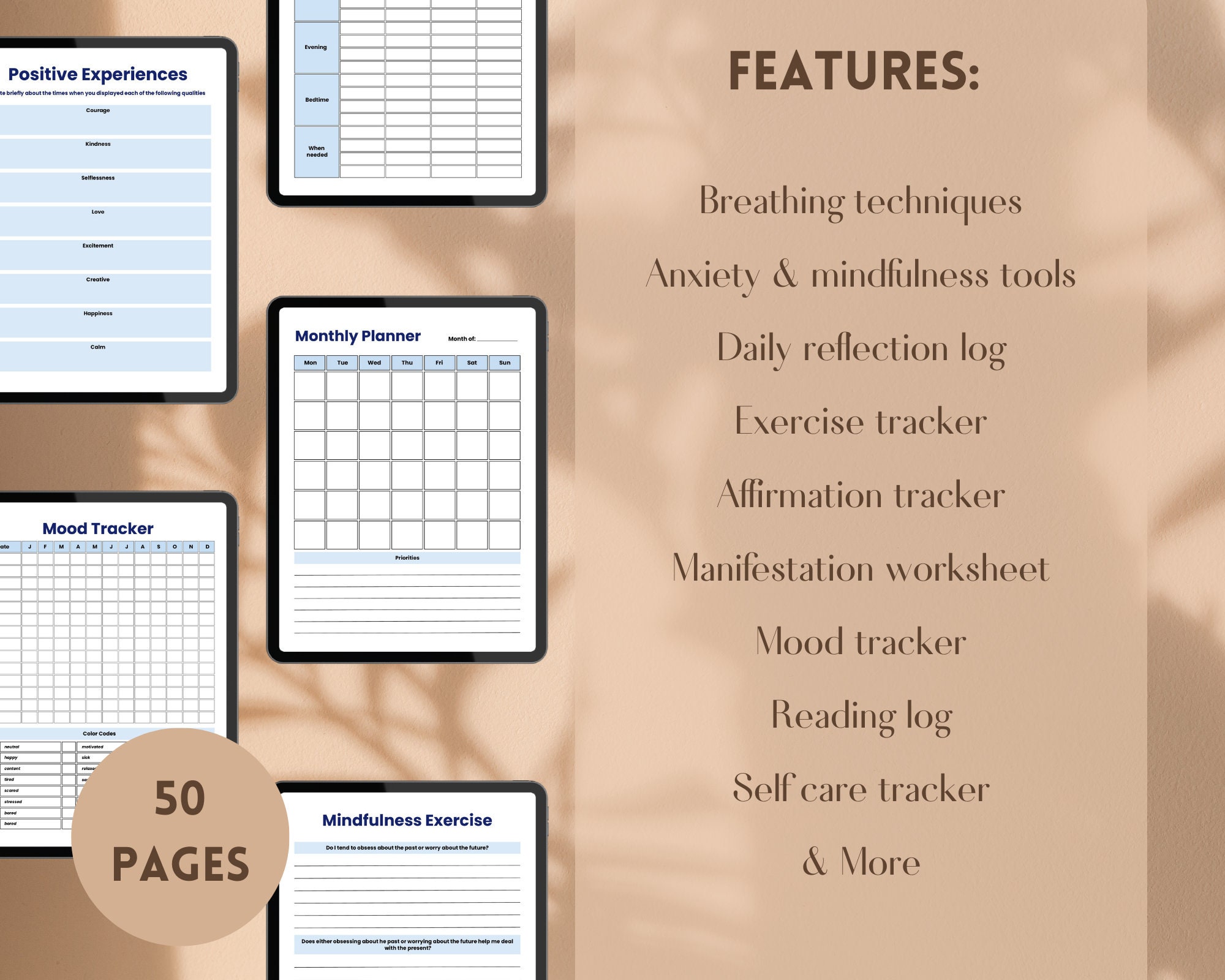 Mental Health Journal | Printable Mental Health Planner | Anxiety Mood ...