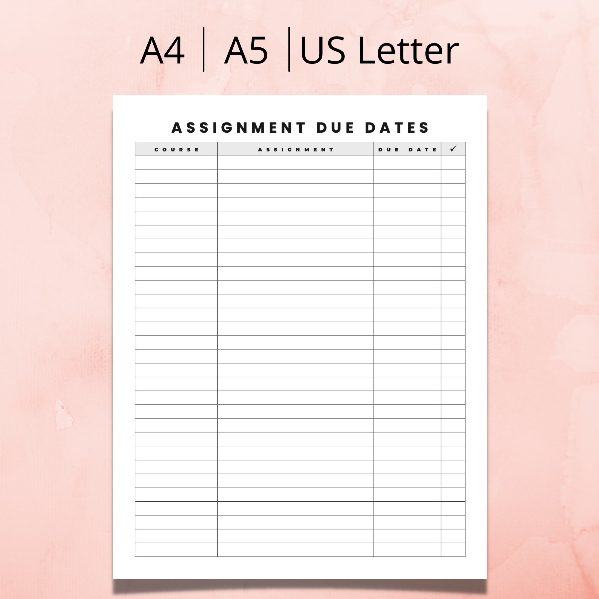 Student Planner Instant Download | Study Planner | Assignment Tracker ...