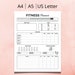 Fitness Planner Instant Download | Workout Tracker | A4, A5, US Letter ...