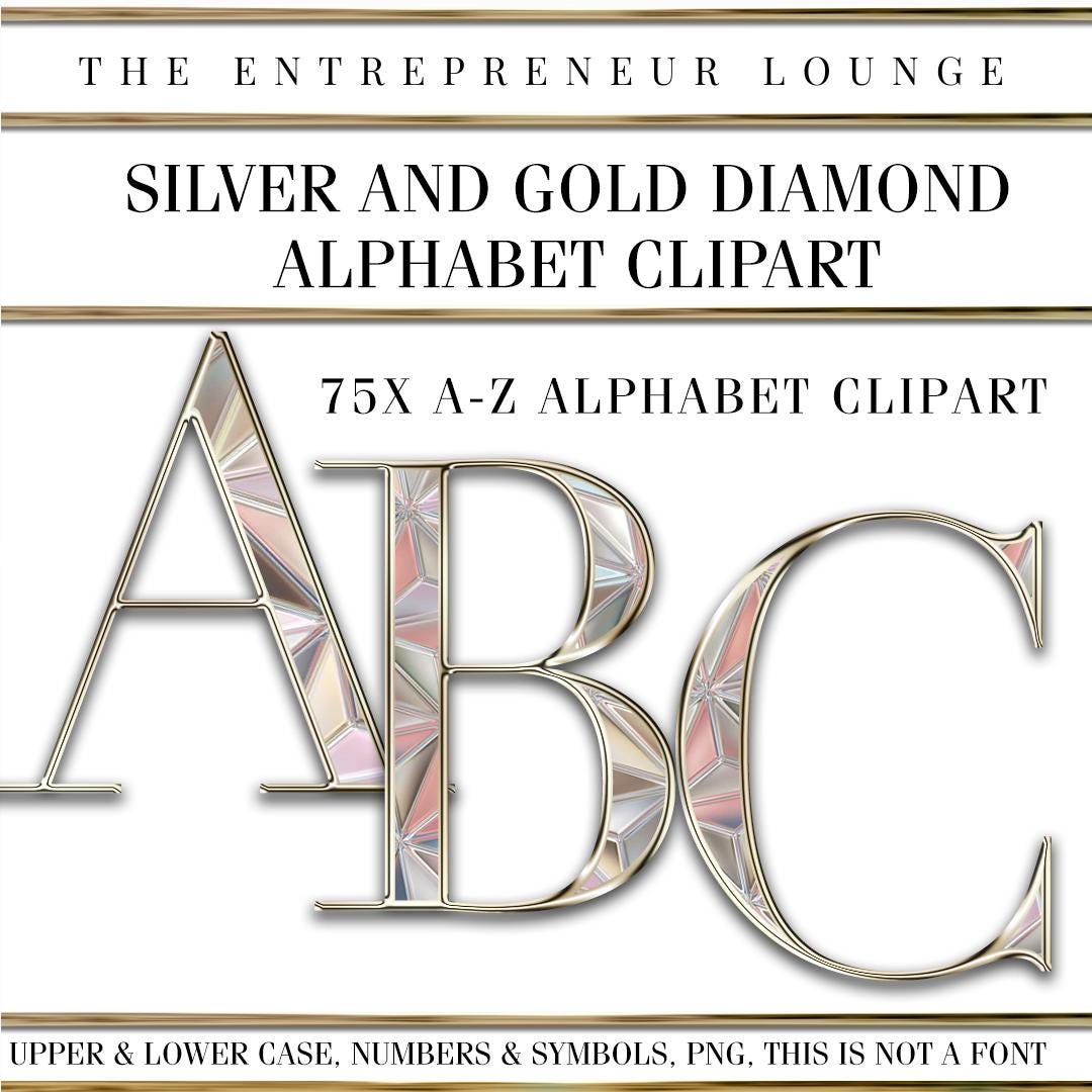 Gold Alphabet | Gold Text | Pink and Gold Clipart| Gold Alphabet ...