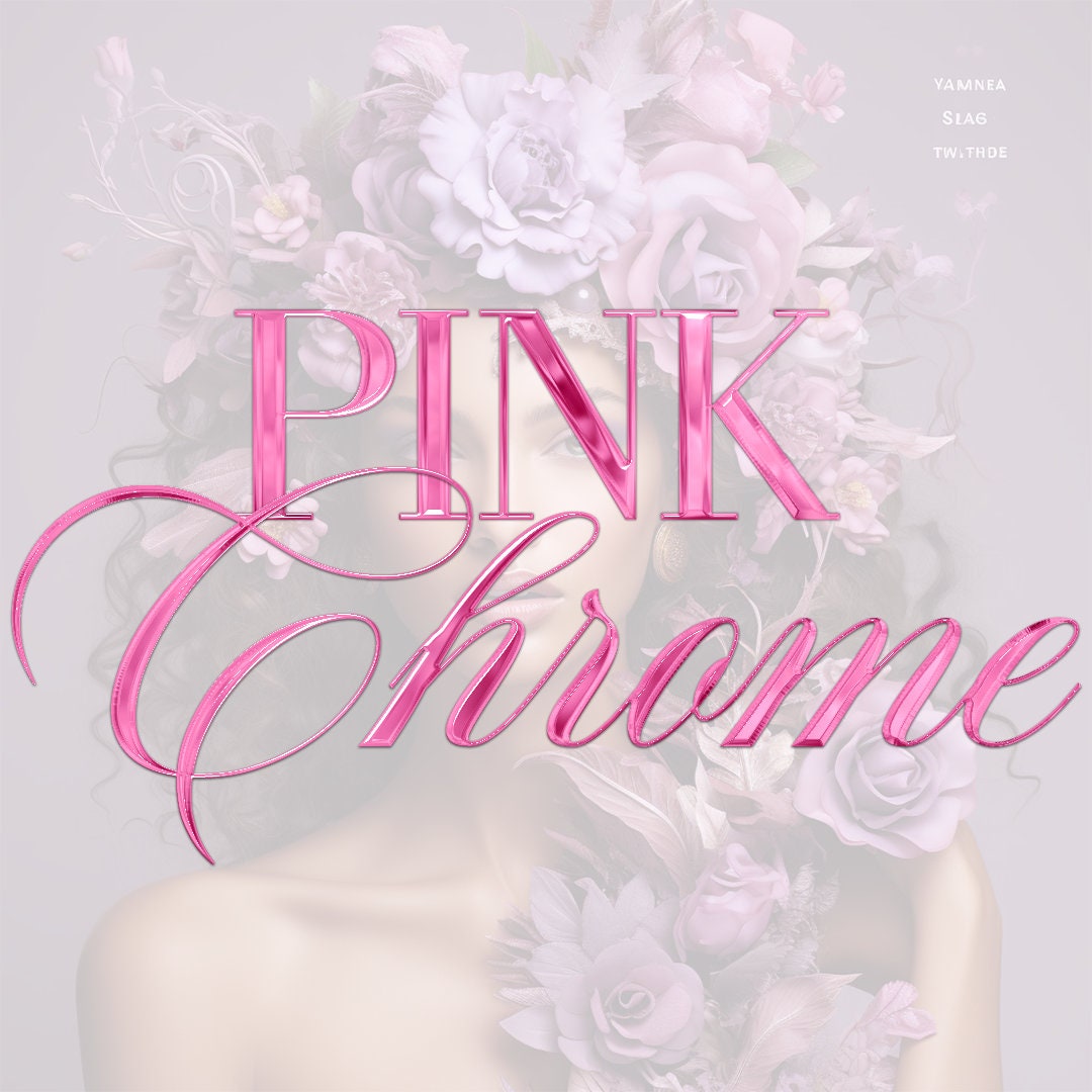 Pink Chrome Alphabet | Pink Text | Pink Clipart | Metallic Pink ...