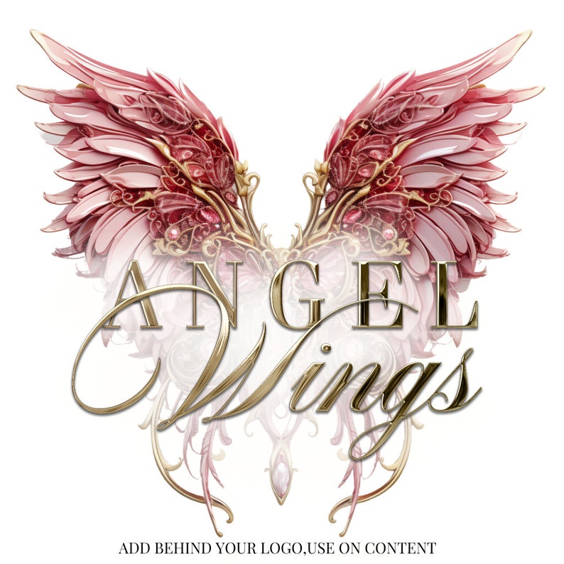 Pink and Gold Angel Wings, Pink Angel Wings, Angel Wings Clipart - Etsy